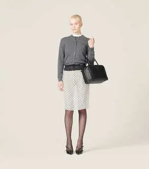 Miu Miu Cashmere Logo Sweater - Grey