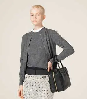Miu Miu Cashmere Logo Sweater - Grey