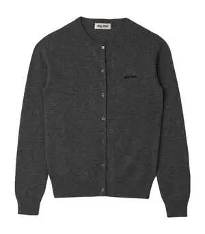 Miu Miu Cashmere Logo Cardigan