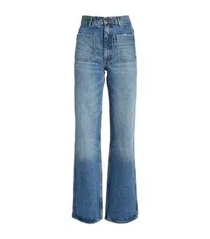 Sandro High-rise Flared Jeans - Blue