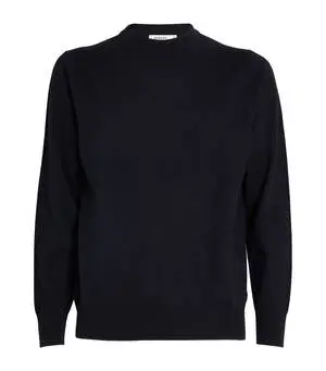 Sandro Cashmere Ribbed Crew Neck Sweater - Blue