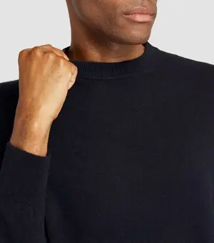 Sandro Cashmere Ribbed Crew Neck Sweater - Blue