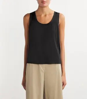 Maje Stretch-silk Tank Top - Black