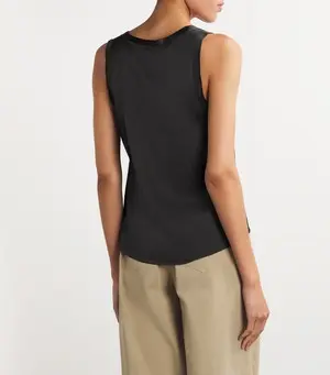 Maje Stretch-silk Tank Top - Black