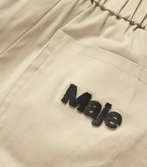 Maje Cotton Gabardine Wide-leg Trousers - Brown