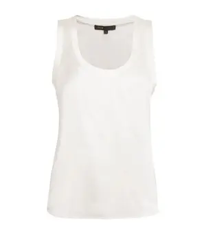 Maje Silk-blend Tank Top - White