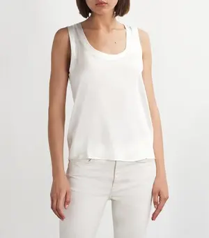 Maje Silk-blend Tank Top - White