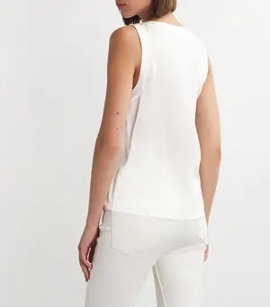 Maje Silk-blend Tank Top - White