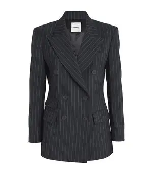 Sandro Striped Double-breasted Blazer - Black