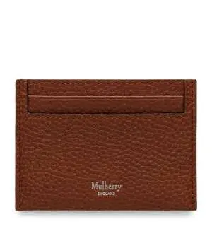 Mulberry Grained Leather Card Holder Brown