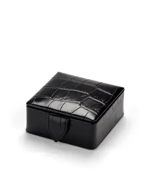 ASPINAL OF LONDON Small Leather Stud Box - Black