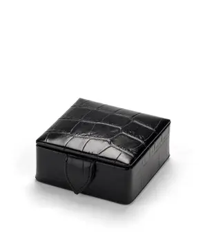 ASPINAL OF LONDON Small Leather Stud Box - Black