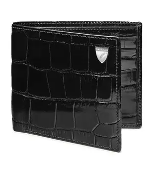 ASPINAL OF LONDON Croc-embossed Leather Bifold Wallet