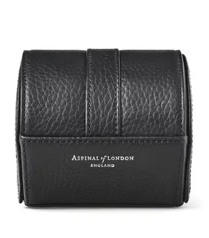ASPINAL OF LONDON Leather Watch Roll - Black