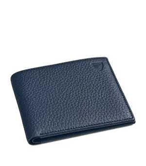 ASPINAL OF LONDON Classic Billfold Leather Wallet - Navy