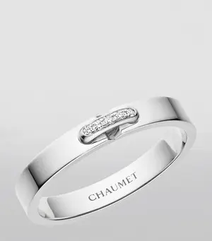CHAUMET Platinum And Diamond Liens Évidence Wedding Ring - Silver