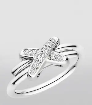 CHAUMET 18 Karat White Gold And Diamond Jeux De Liens Ring