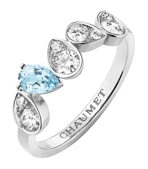 CHAUMET White Gold, Diamond And Aquamarine Ring - Silver