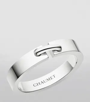 CHAUMET White Gold Liens Évidence Band Ring - Silver