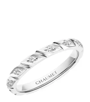 CHAUMET Platinum And Diamond Band Ring - Silver