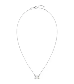 CHAUMET 18 Karat White Gold, Mother-of-pearl And Diamond Pendant Necklace - Silver