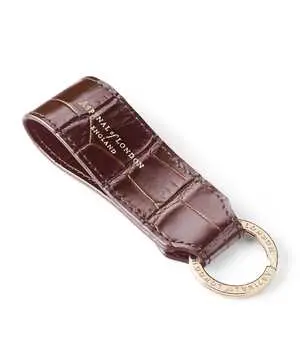 ASPINAL OF LONDON Croc-embossed Leather Loop Keyring