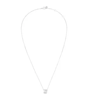 CHAUMET 18k White Gold Diamond Bee Pendant Necklace - Silver
