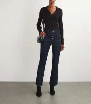 Maje Patch-pocket Button-fly Straight-leg Jeans - Blue