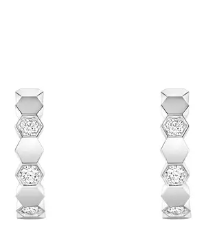 CHAUMET Bee De White Gold And Diamond Hoop Earrings - Silver