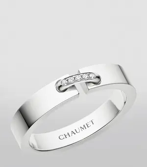 CHAUMET 18 Karat White Gold And Diamond Liens Évidence Wedding Band