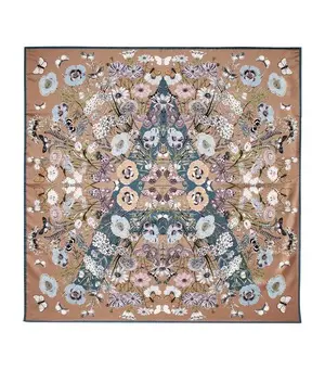 ASPINAL OF LONDON Silk Printed Square Scarf - Brown