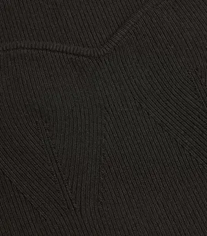 Maje Short Sleeve Ribbed Sweetheart Neck Top - Black
