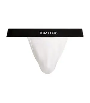 TOM FORD Logo Jock Strap White