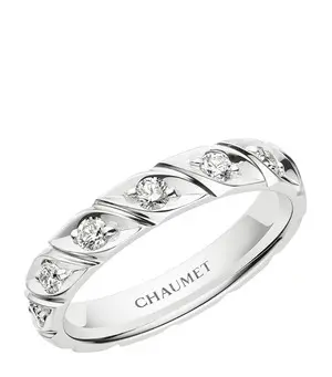CHAUMET Platinum And Diamond Torsade Wedding Ring - Silver