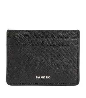 Sandro Reconstituted Leather Card Holder - Black