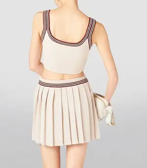 Miu Miu Cashmere Pleated Mini Skirt - Neutral
