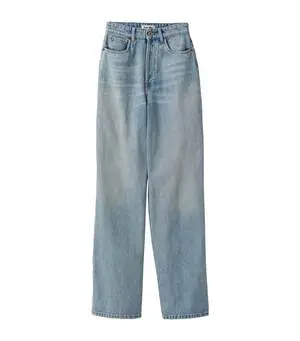 Miu Miu Straight-leg Faded Jeans - Turquoise