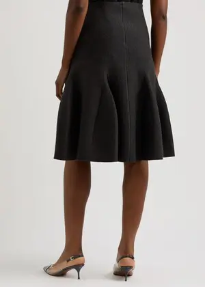 Alaïa Flared Wool-blend Midi Skirt