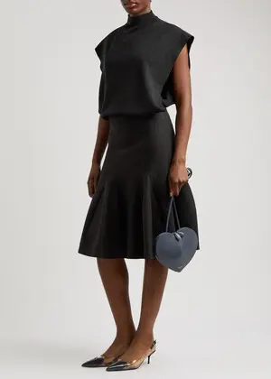 Alaïa Flared Wool-blend Midi Skirt