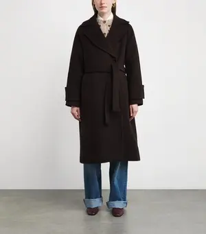 Claudie Pierlot Belted Wool-blend Coat