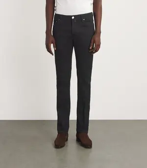 Jacob Cohen Limited Edition Bard Slim Jeans With Lizard-skin Patch
