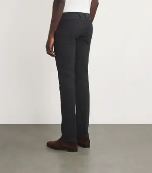 JACOB COHЁN Limited Edition Bard Slim Jeans With Lizard-skin Patch - Navy
