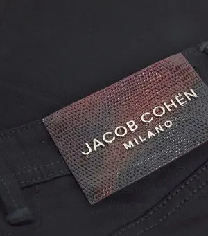 JACOB COHЁN Limited Edition Bard Slim Jeans With Lizard-skin Patch - Navy