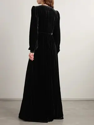 Saloni Camille Embellished Velvet Gown
