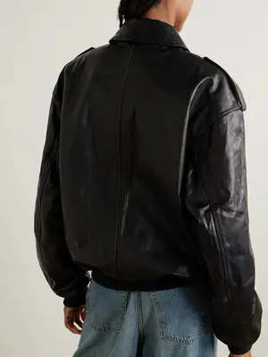 THE FRANKIE SHOP Viper Oversized Leather Bomber Jacket