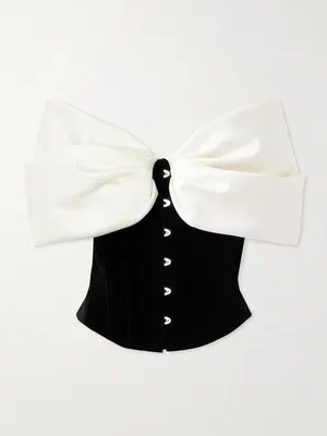 Costarellos Rosamund Bow-detailed Bustier Top - Black