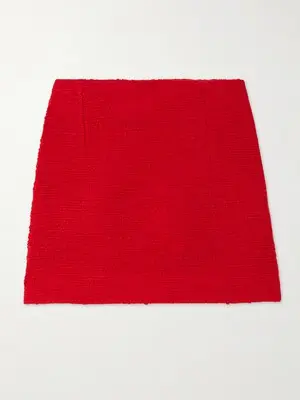LIBEROWE Vera Darted Wool-blend Bouclé-tweed Mini Skirt - Red