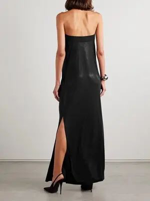 Norma Kamali Strapless Metallic Maxi Dress