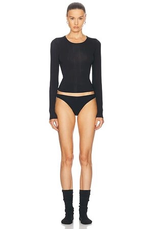 NEGATIVE UNDERWEAR Whipped Long Sleeve Top - Black