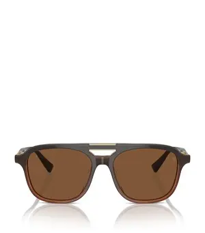 Brunello Cucinelli Acetate Aviator Sunglasses - Brown